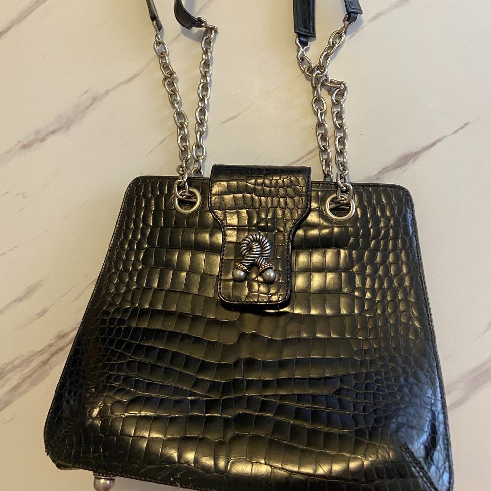 Vincenza Croc-Embossed Leather Purse - Gem